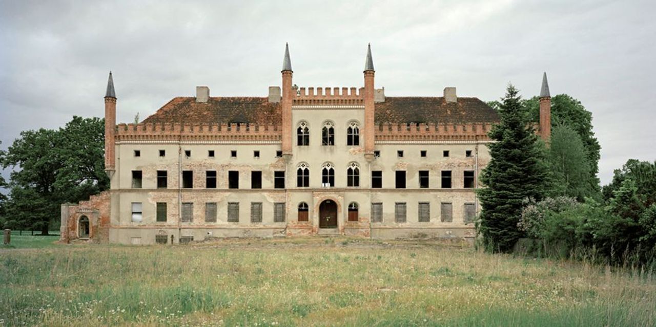 An abandoned Mansion built in 1776 in Broock in the German state of ...